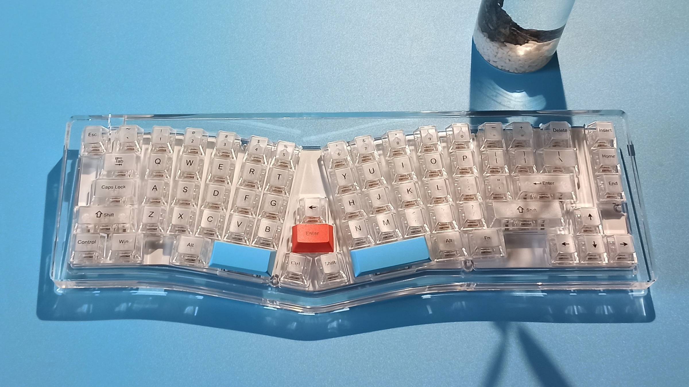 Crystal Transparent Wireless Ergonomic Mechanical Keyboard – X-Bows® Store